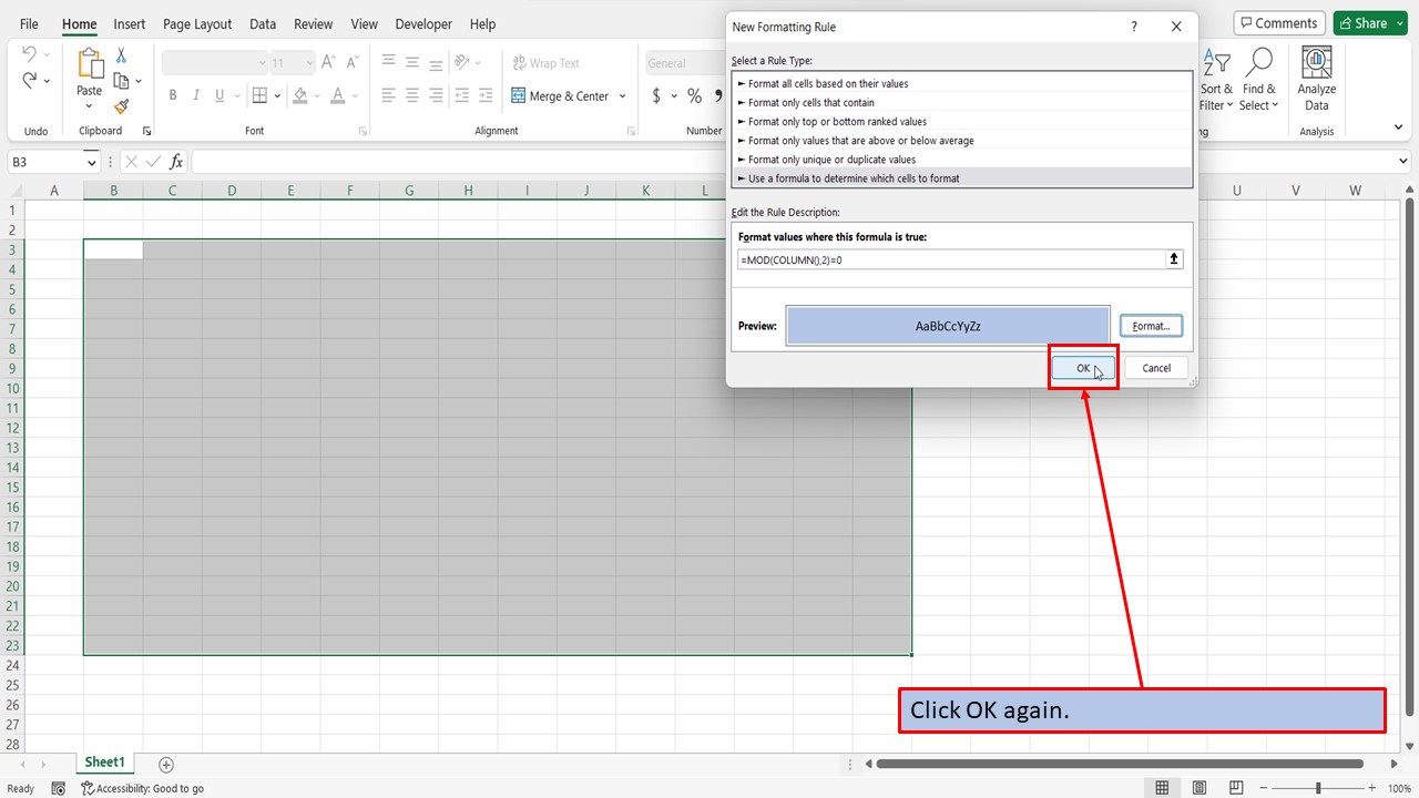 Apply Color To Alternate Columns In Excel 365 Using Conditional Formatting Marks Excel Tips