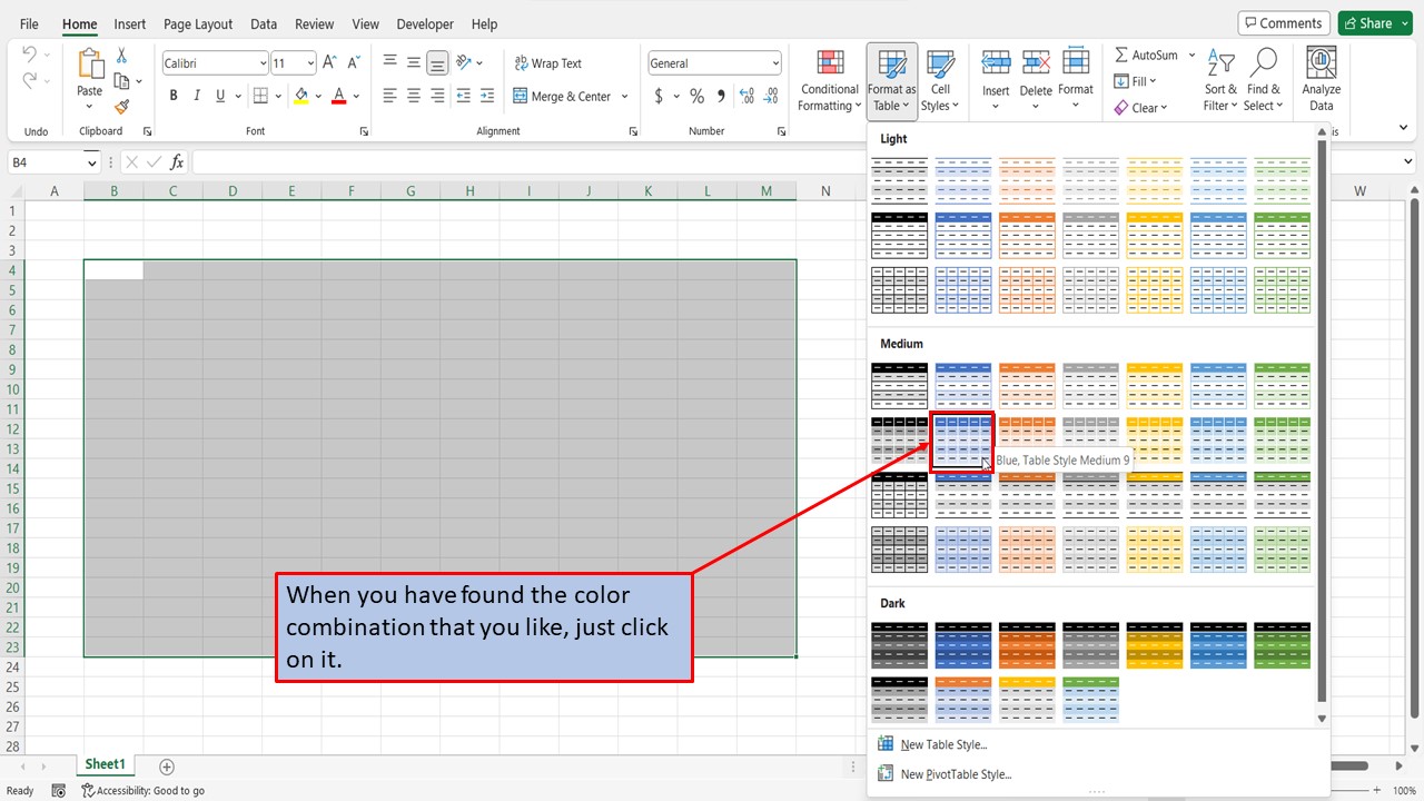 How To Apply Color To Alternate Rows In Excel 365 Using Format As Table ...