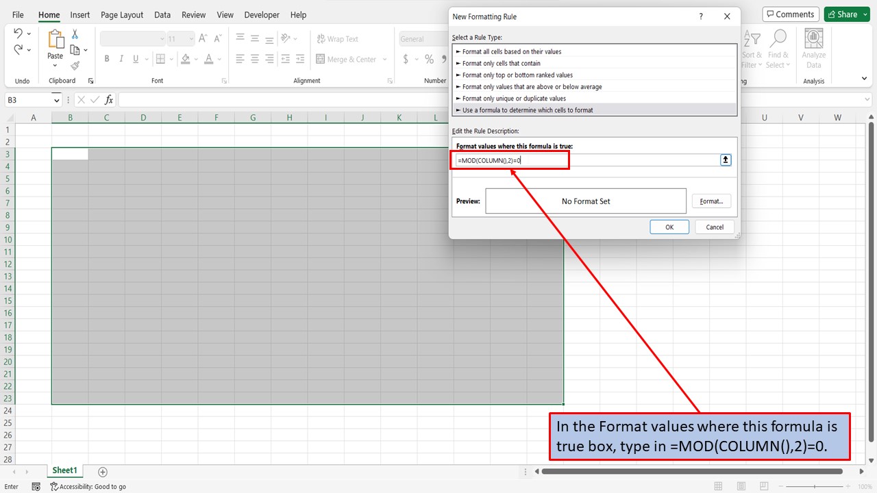 Apply Color To Alternate Columns In Excel 365 Using Conditional Formatting Marks Excel Tips 1927