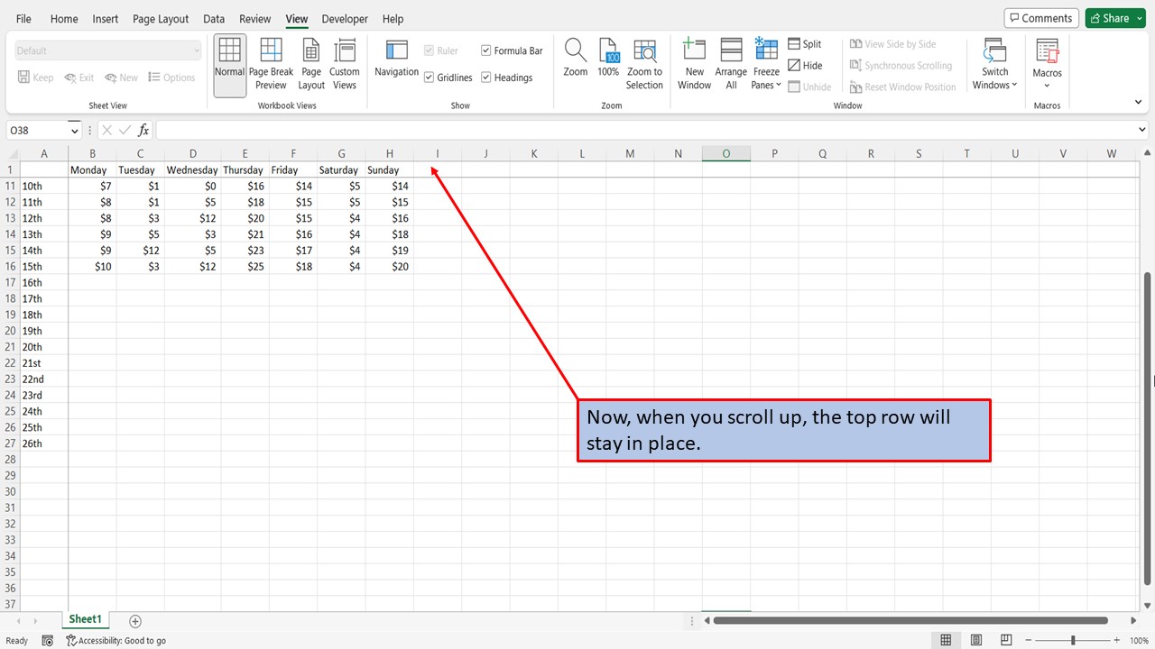 How To Freeze Top Row And First Column In Excel 365 - Mark's Excel Tips
