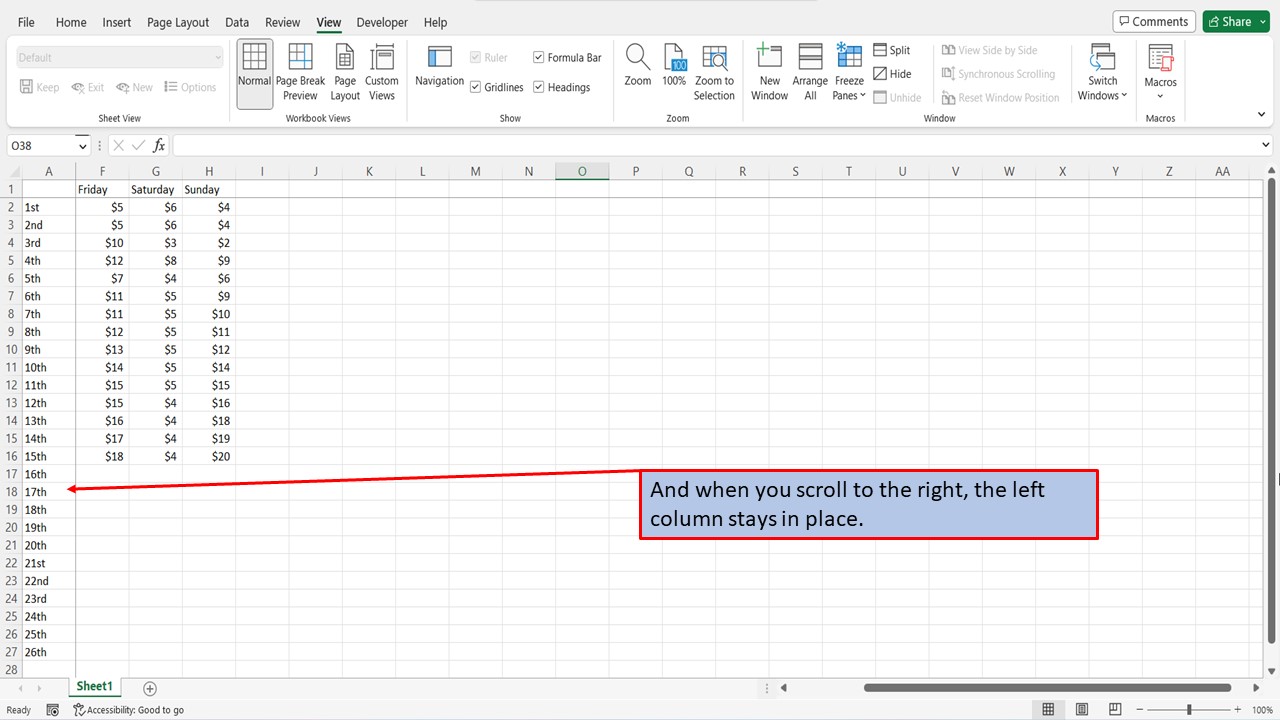How To Freeze Top Row And First Column In Excel 365 - Mark's Excel Tips