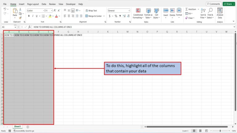 Easily Expand All Columns In Excel At Once