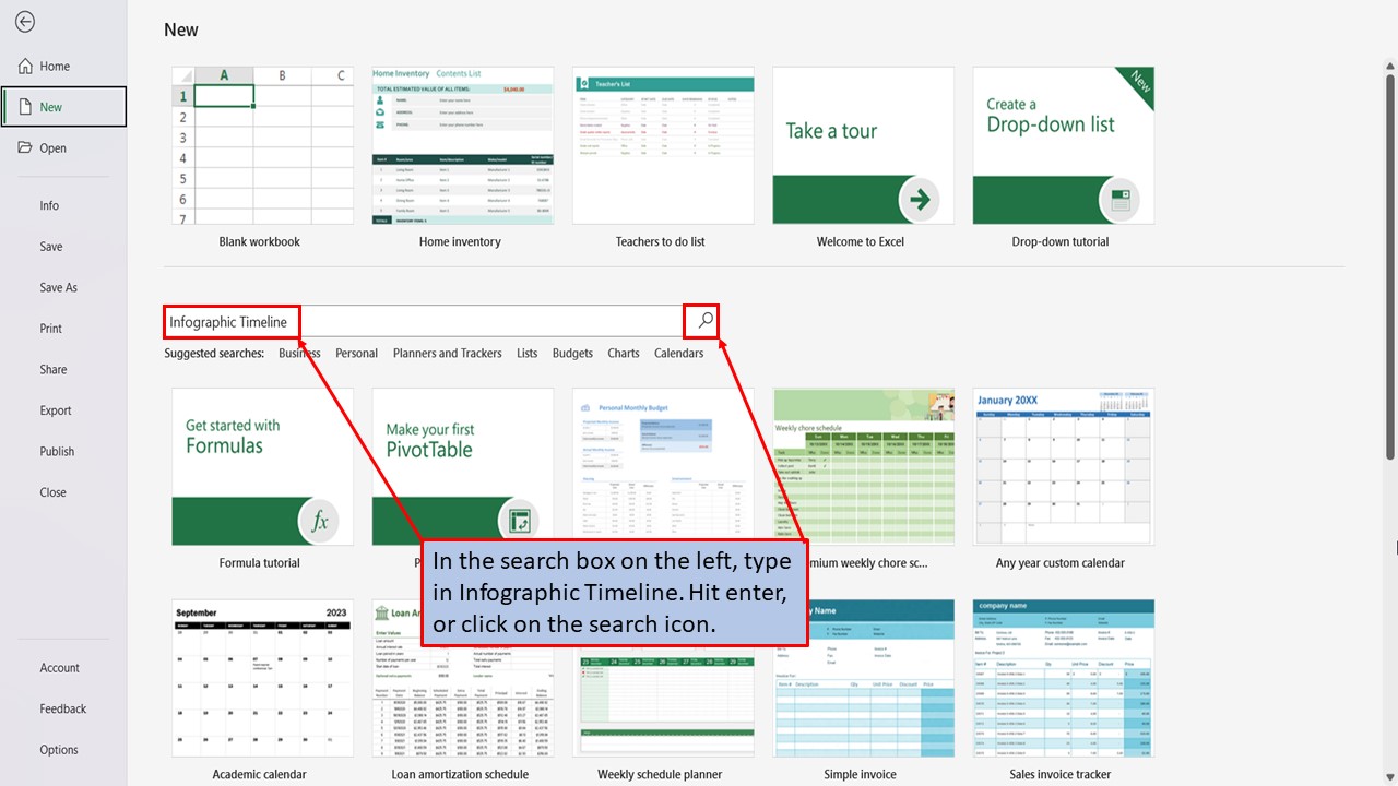 How To Load An Infographic Timeline Template In Excel - Mark's Excel Tips