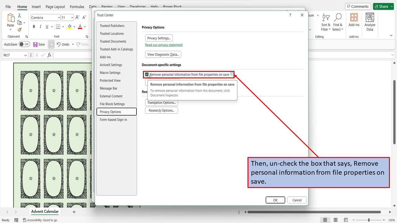 Easy To create Editable Christmas Advent Calendar For Excel - Mark's Excel TipsMark's Excel Tips