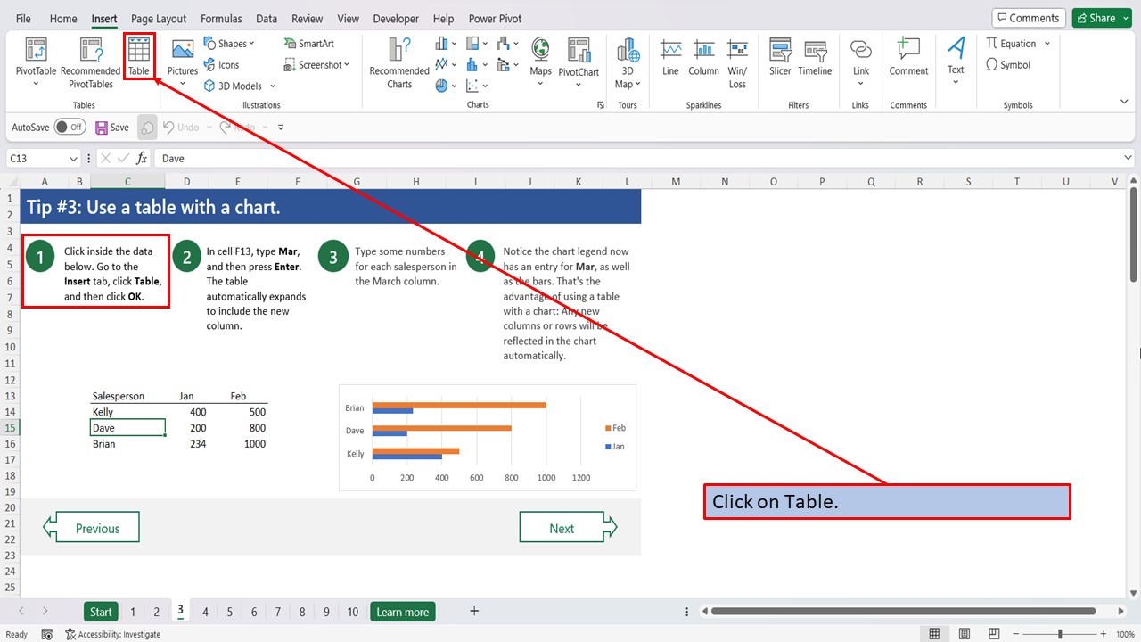 Ten Tips For Excel Charts | Tip # 3 | Use a table with a chart - Mark's ...