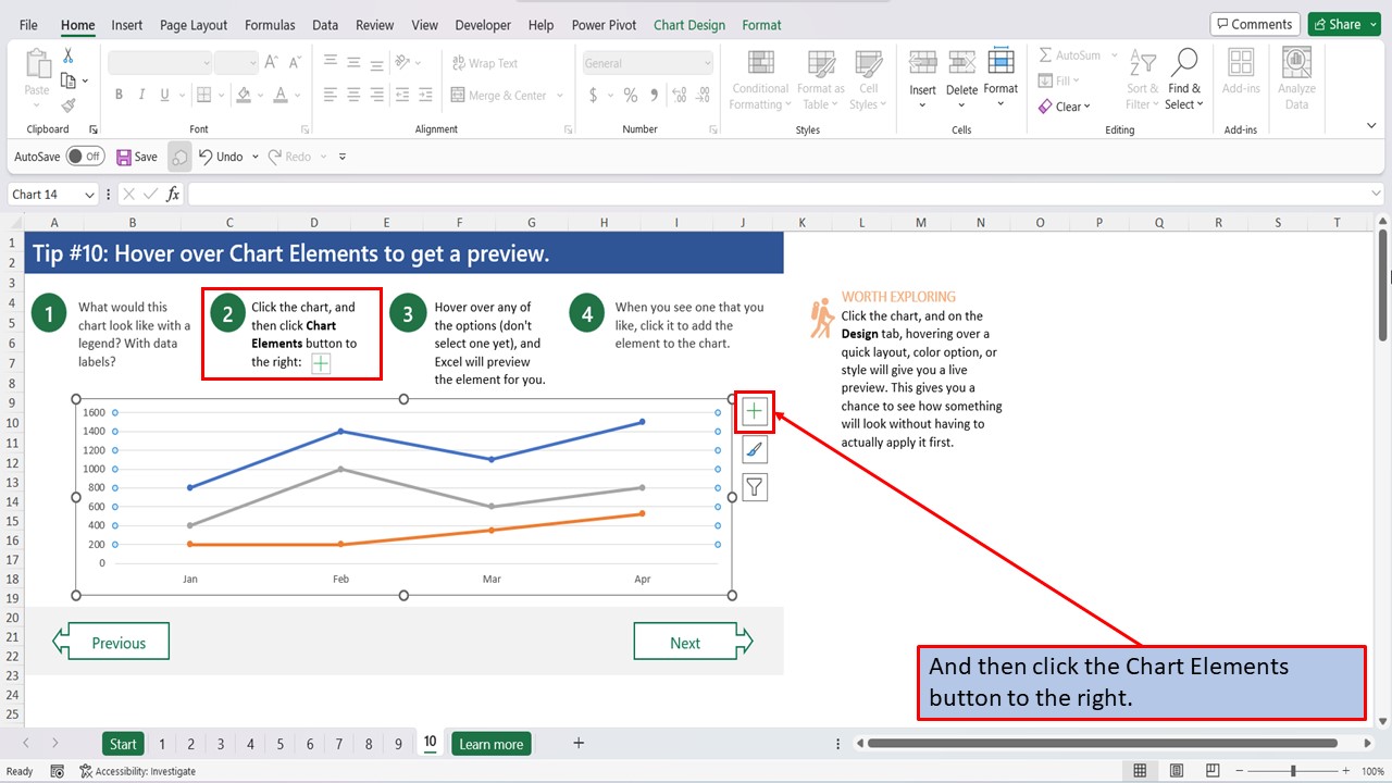 Ten Tips For Excel Charts | Tip # 10 | Hover over chart elements to get a preview - Mark's Excel ...