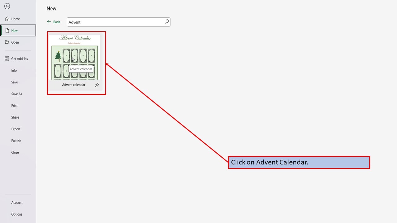 Easy To create Editable Christmas Advent Calendar For Excel - Mark's ...