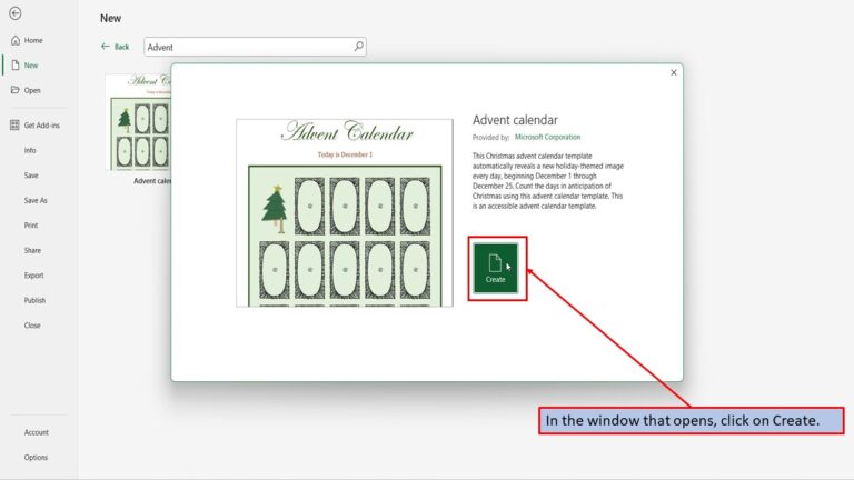 Easy To create Editable Christmas Advent Calendar For Excel - Mark's ...