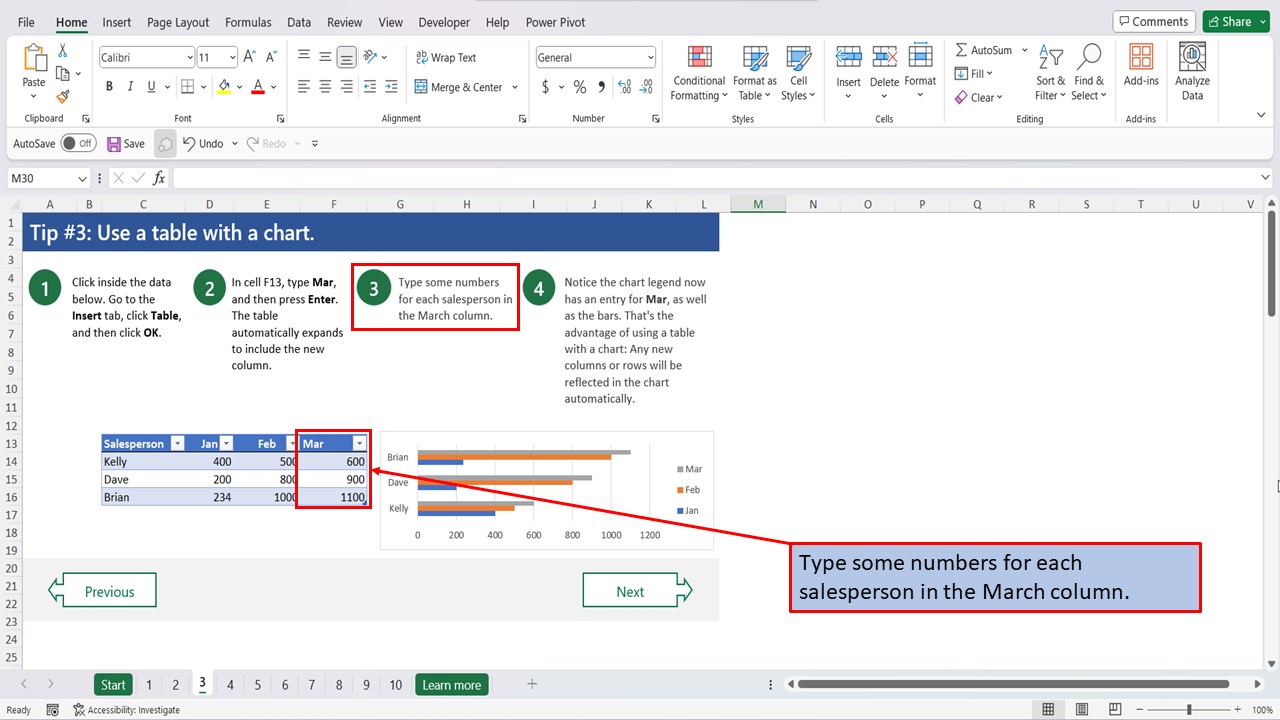 Ten Tips For Excel Charts | Tip # 3 | Use a table with a chart - Mark's ...