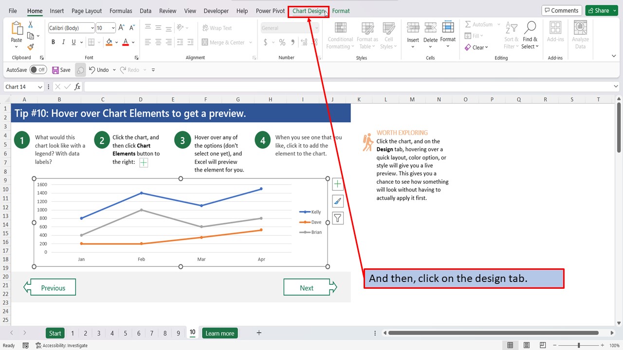 Ten Tips For Excel Charts | Tip # 10 | Hover over chart elements to get ...