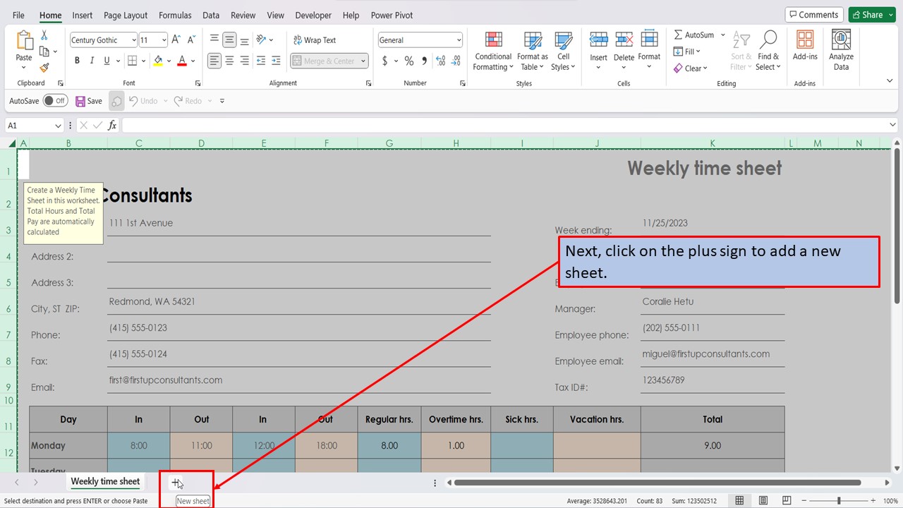Ready To Use Weekly Timesheet template For Excel 365 - Mark's Excel ...