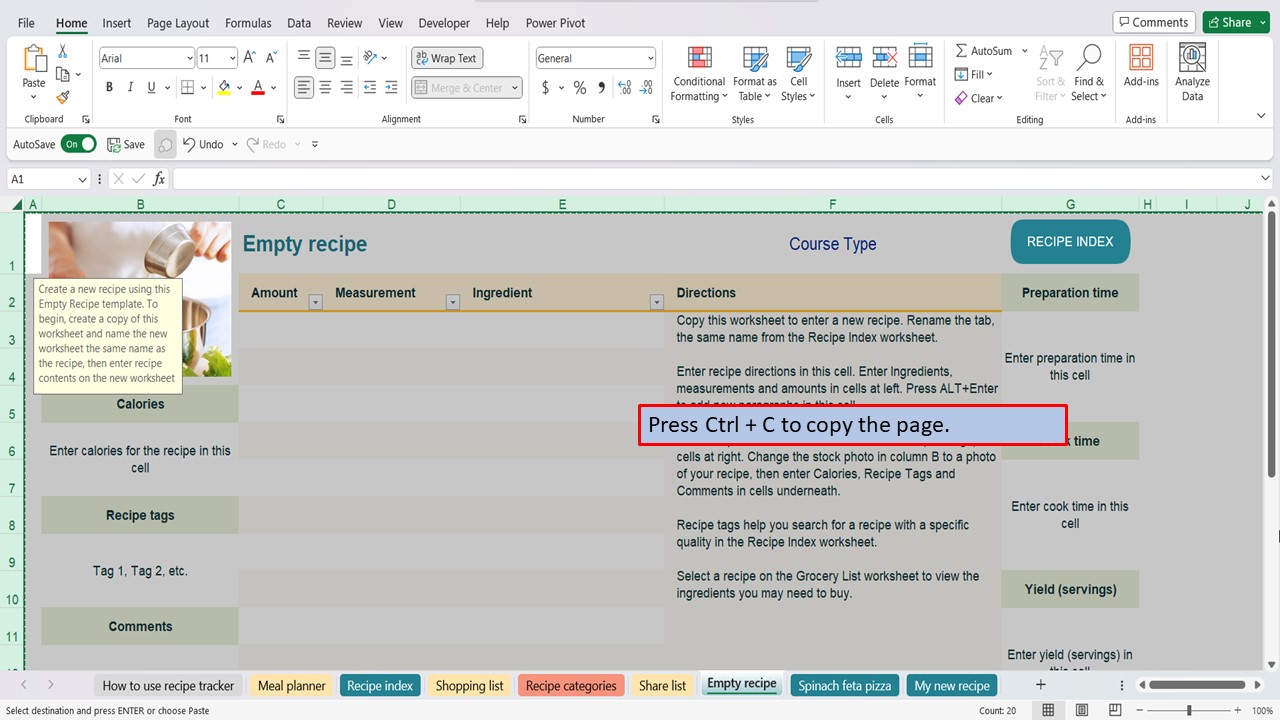 Create The Ultimate Meal Planner Template Using Excel 365 - Mark's ...