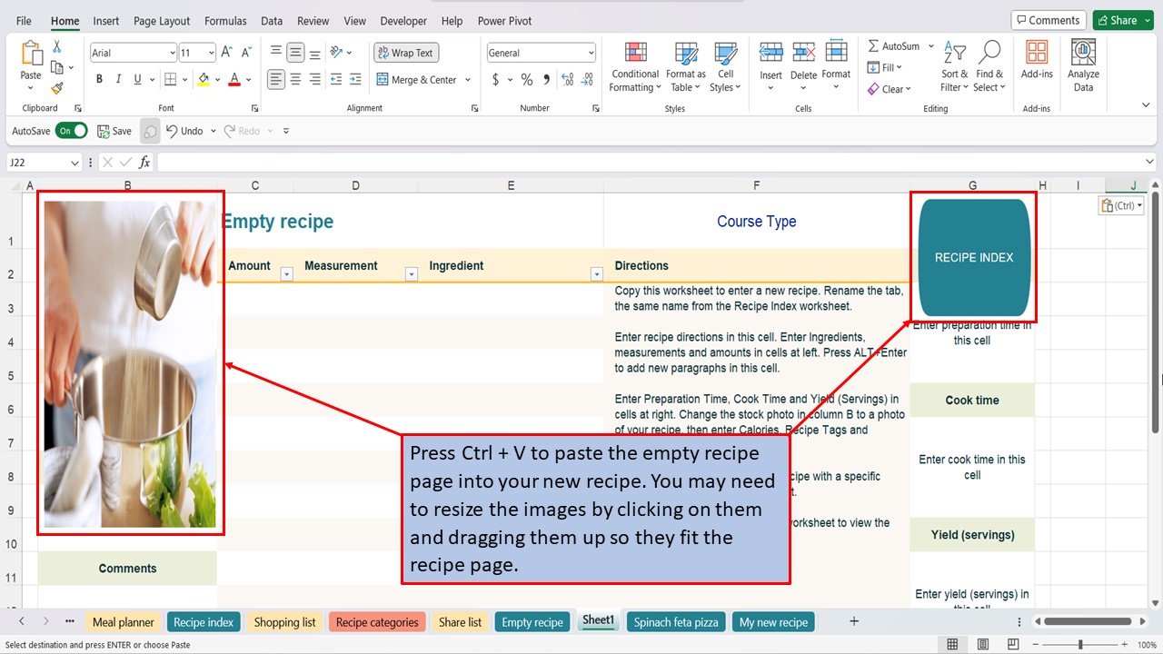 Create The Ultimate Meal Planner Template Using Excel 365 - Mark's ...