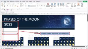 Create A Phases Of The Moon Calendar Using Excel 365 - Mark's Excel Tips
