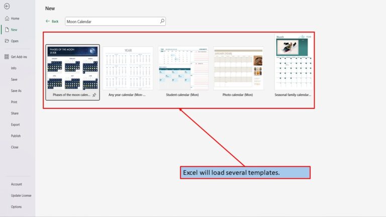 Create A Phases Of The Moon Calendar Using Excel 365 - Mark's Excel Tips