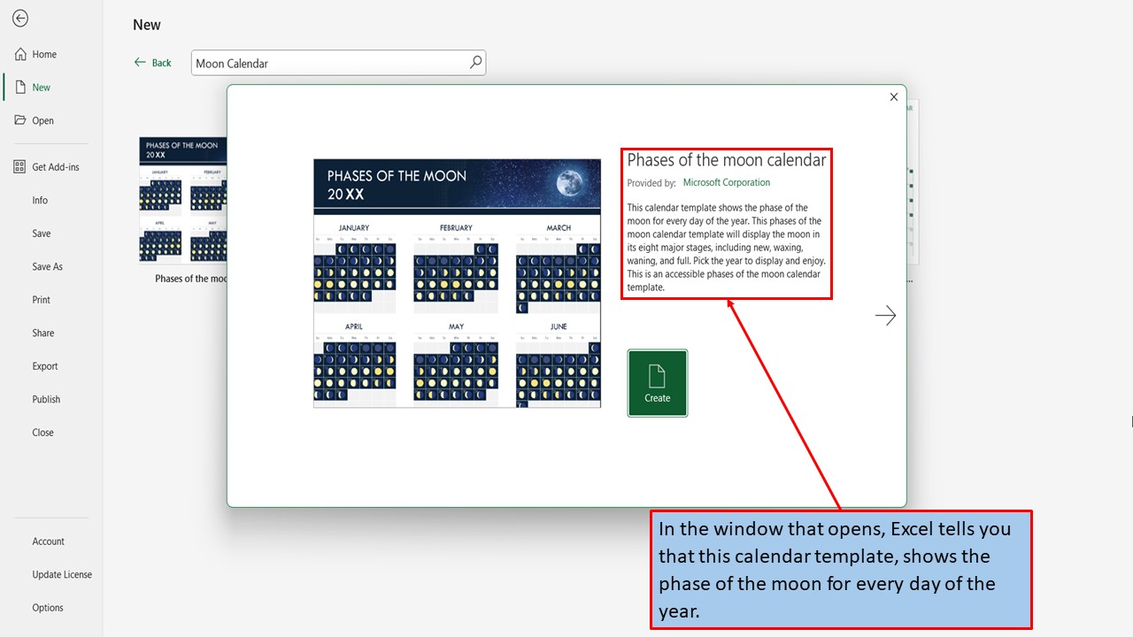 Create A Phases Of The Moon Calendar Using Excel 365 - Mark's Excel Tips