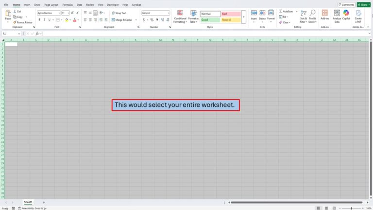 Select the Entire Worksheet in Excel Using ONLY Shortcut Keys - Mark's Excel Tips