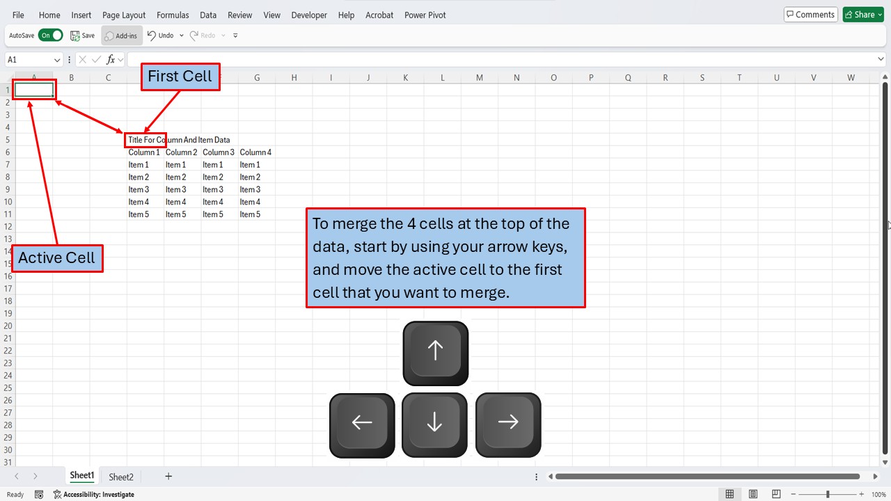 How To Merge Cells In Excel Using Only Shortcut Keys Marks Excel Tips 4978
