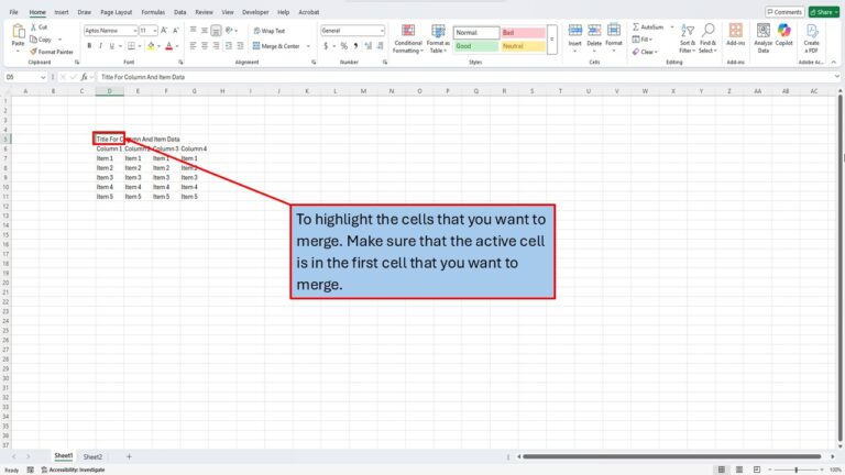 How to Merge Cells in Excel Using Only Shortcut Keys - Mark's Excel ...