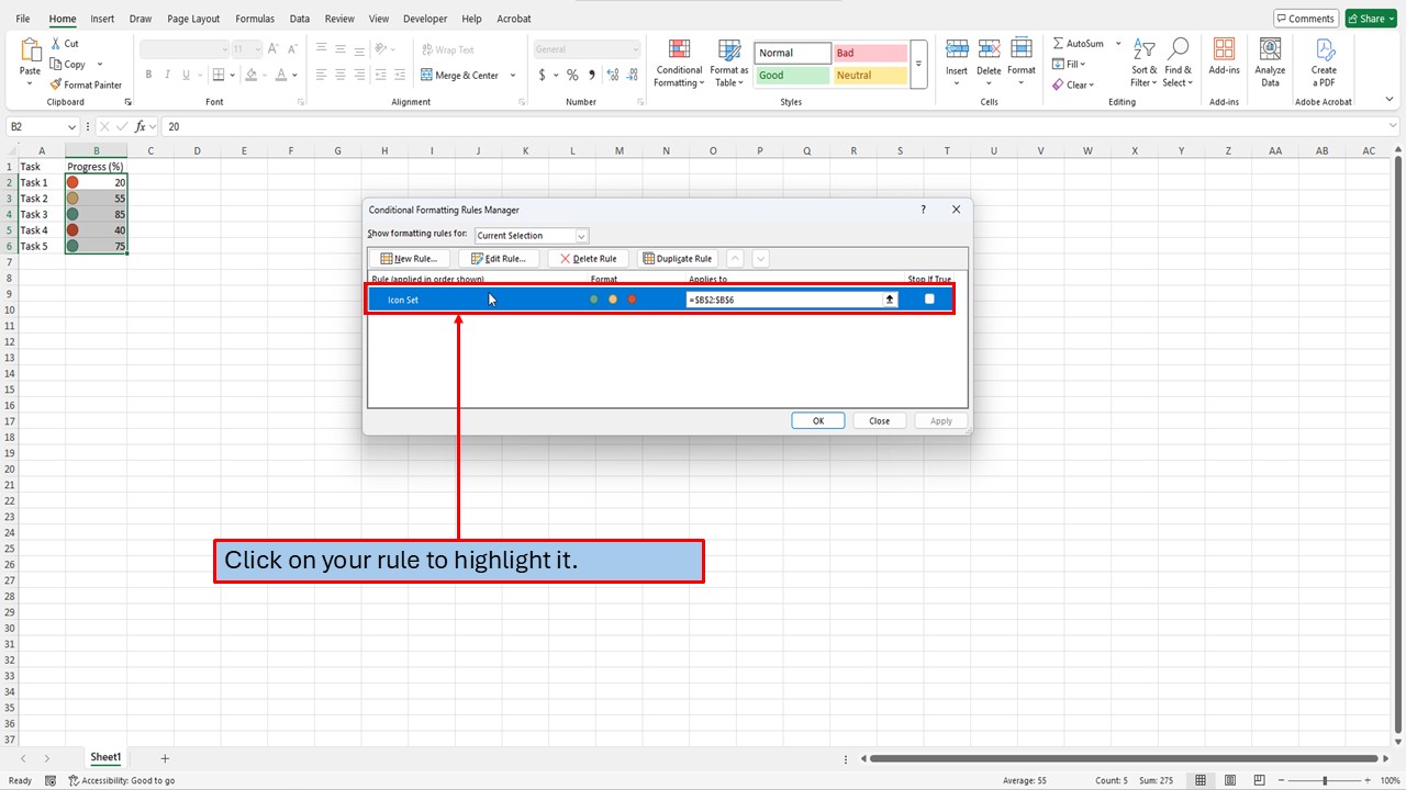 How To Use Conditional Formatting Traffic Lights In Excel - Mark's ...
