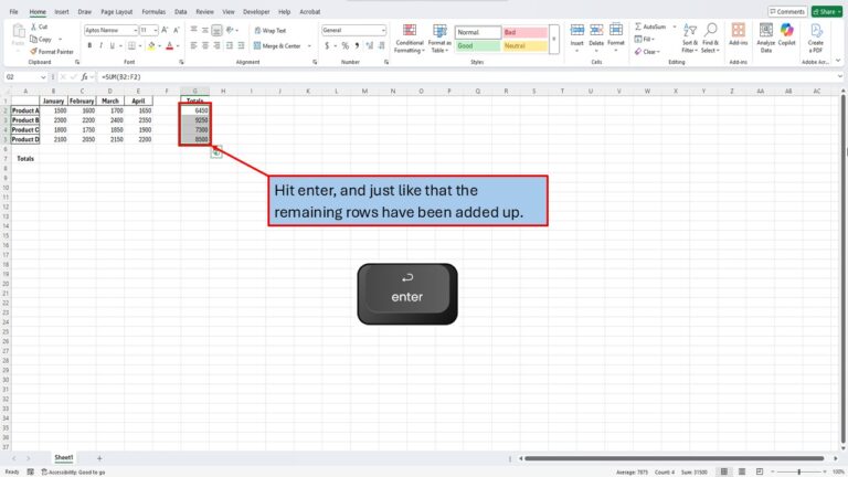 Excel AutoSum Shortcut: Easily Add Numbers Without Touching Your Mouse ...