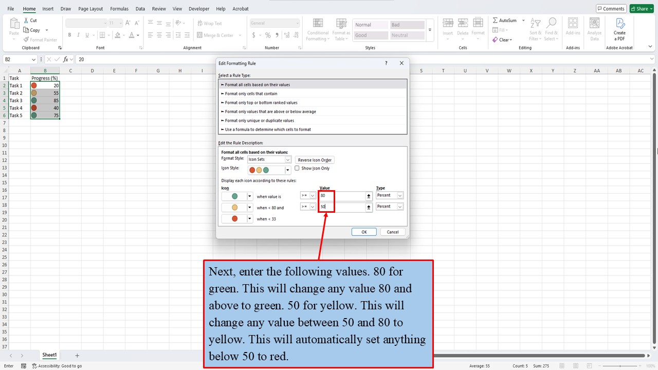 How To Use Conditional Formatting Traffic Lights In Excel Marks Excel Tips