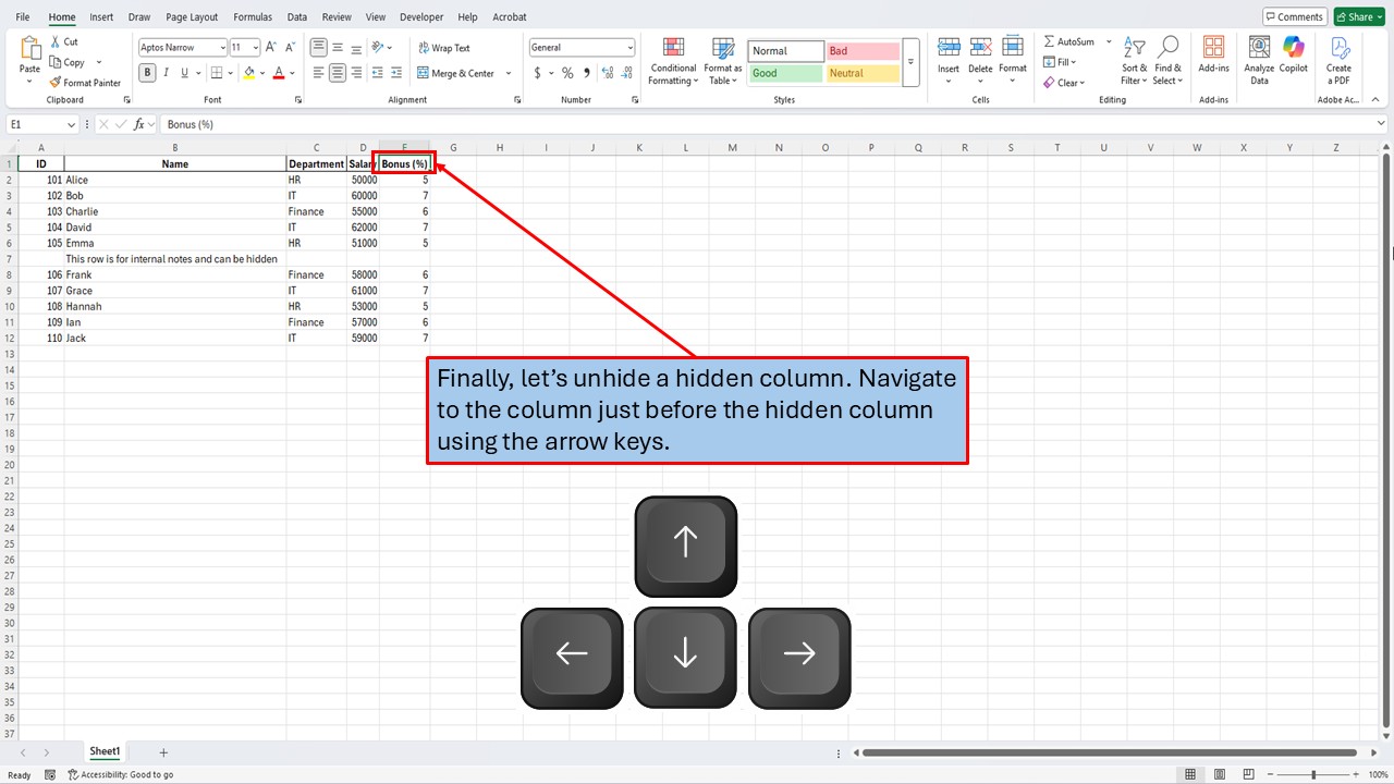 Excel Tips: Quickly Hide Columns With Keyboard Shortcuts in 2025 - Mark ...