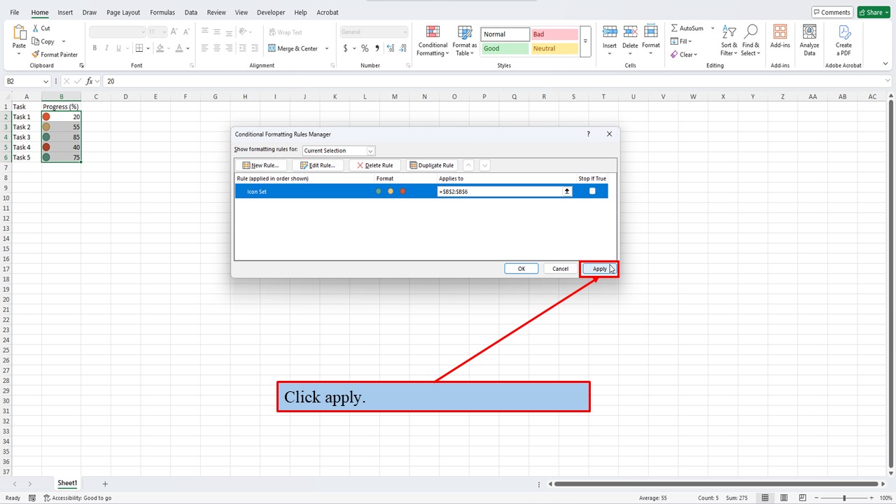 How To Use Conditional Formatting Traffic Lights In Excel Marks Excel Tips
