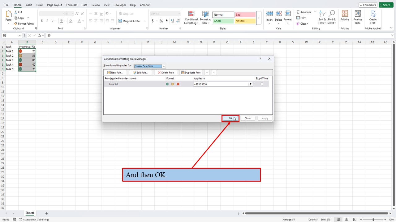 How To Use Conditional Formatting Traffic Lights In Excel - Mark's Excel Tips