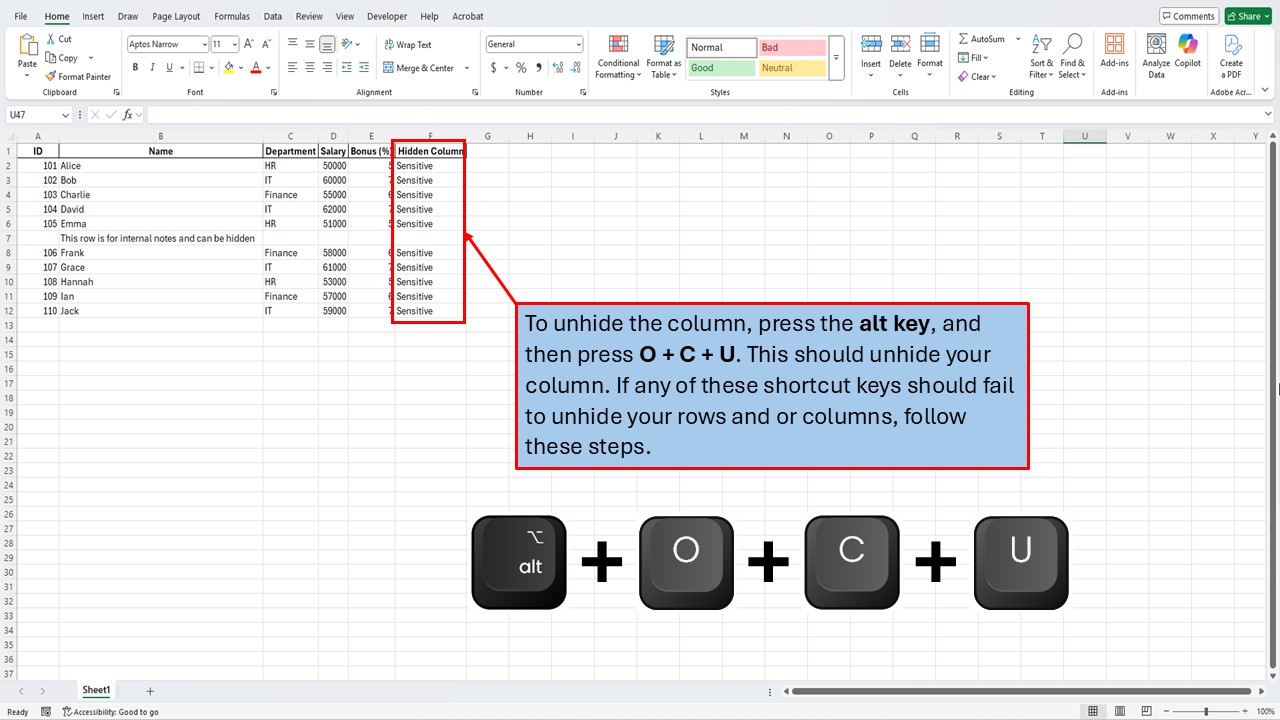 Excel Tips: Quickly Hide Columns With Keyboard Shortcuts in 2025 - Mark ...