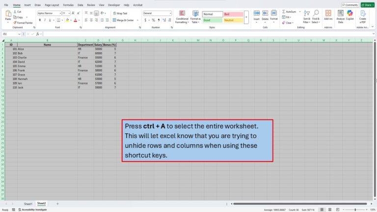 Excel Tips: Quickly Hide Columns With Keyboard Shortcuts in 2025 - Mark ...