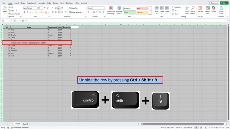 Excel Tips: Quickly Hide Columns With Keyboard Shortcuts in 2025 - Mark ...