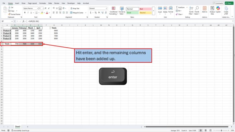 Excel Autosum Shortcut Easily Add Numbers Without Touching Your Mouse Marks Excel Tips 8072