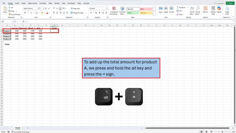 Excel AutoSum Shortcut: Easily Add Numbers Without Touching Your Mouse ...