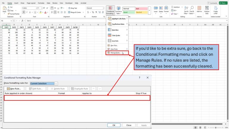 How to Remove Conditional Formatting in Excel (Entire Worksheet) - Mark's Excel Tips