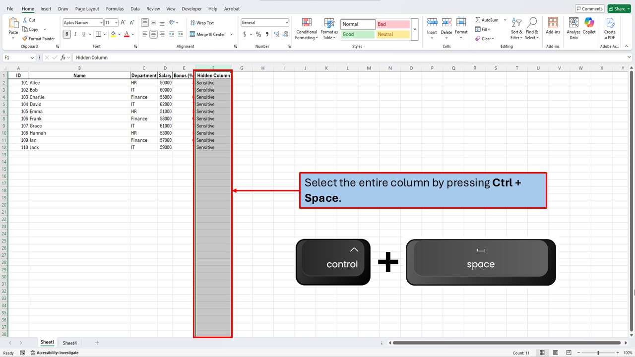 Excel Tips Quickly Hide Columns With Keyboard Shortcuts In 2025 Marks Excel Tips