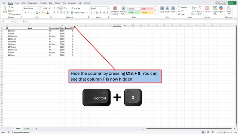 Excel Tips: Quickly Hide Columns With Keyboard Shortcuts in 2025 - Mark ...