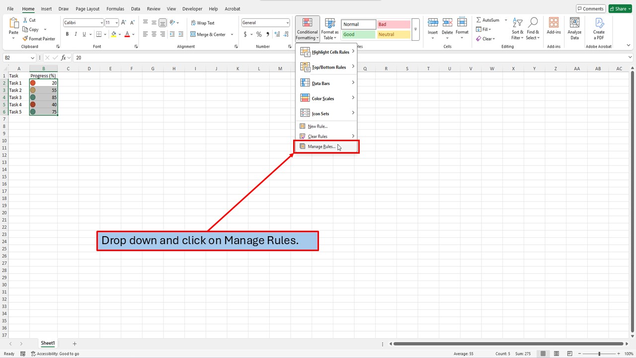 How To Use Conditional Formatting Traffic Lights In Excel - Mark's Excel Tips