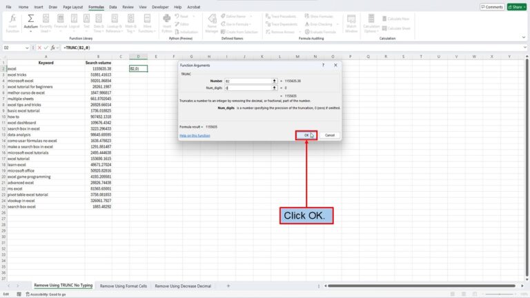 How To Remove Numbers After The Decimal In Excel Marks Excel Tips