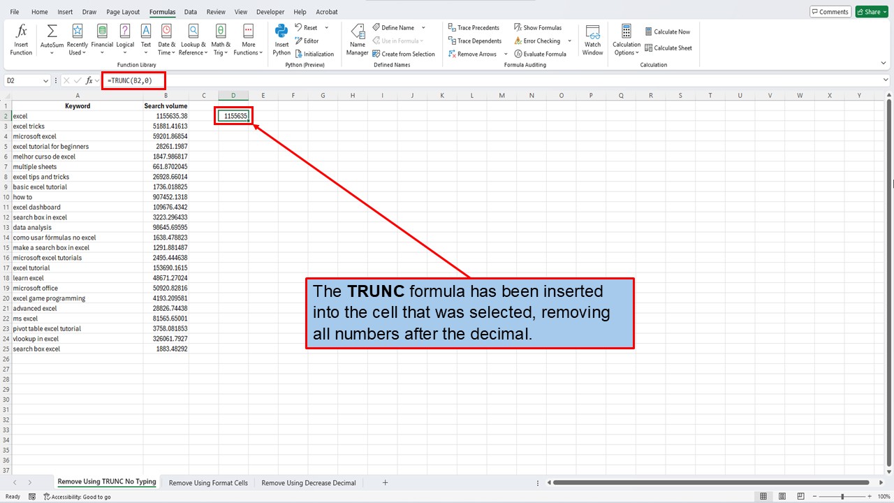 How To Remove Numbers After the Decimal in Excel - Mark's Excel Tips