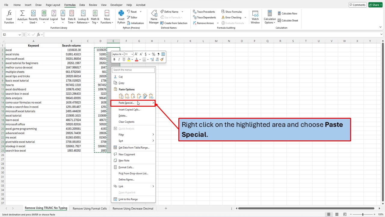 How To Remove Numbers After the Decimal in Excel - Mark's Excel Tips