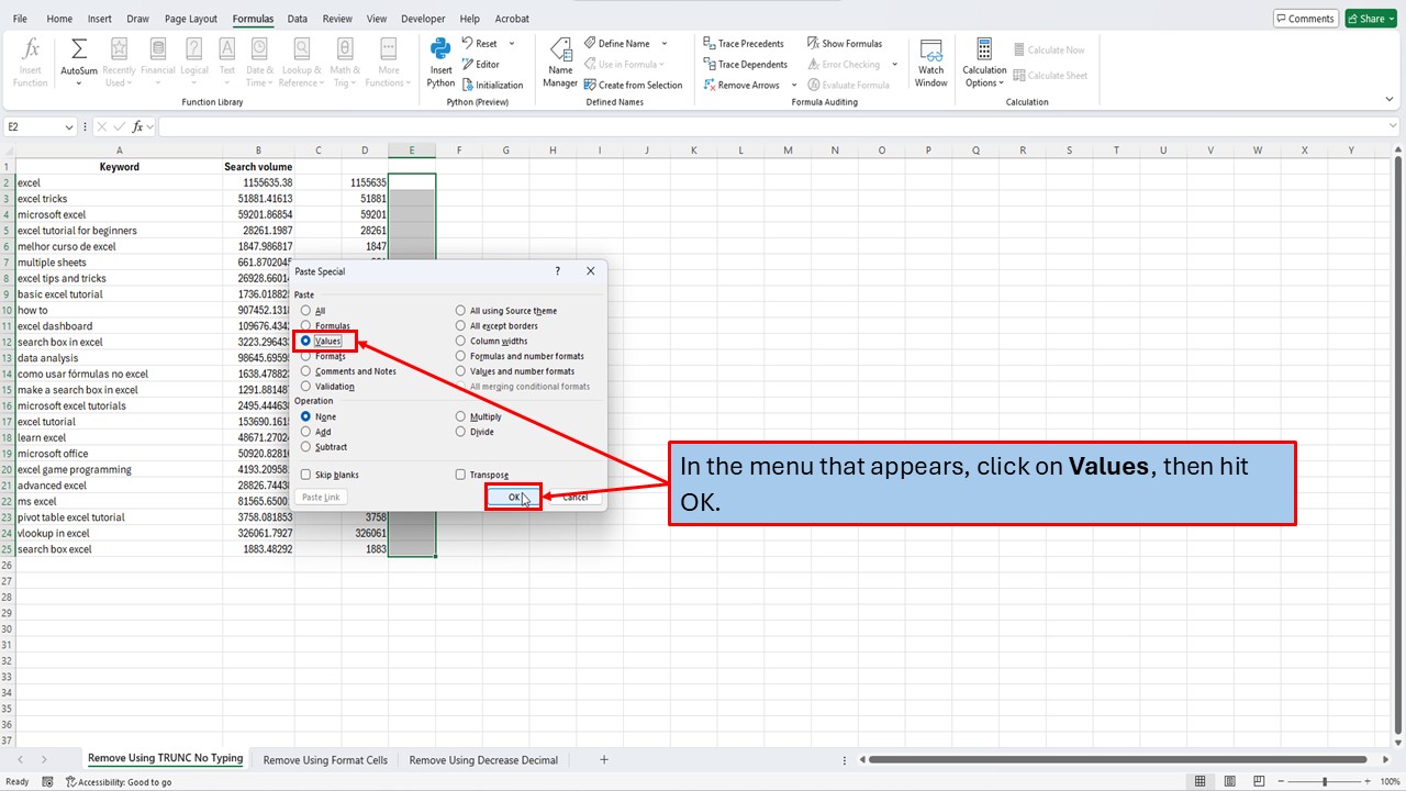 How To Remove Numbers After the Decimal in Excel - Mark's Excel Tips
