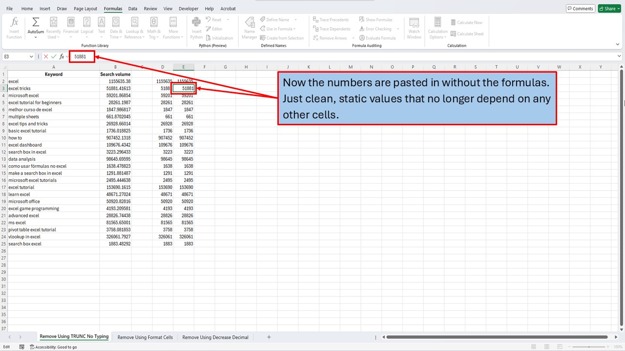 How To Remove Numbers After the Decimal in Excel - Mark's Excel Tips