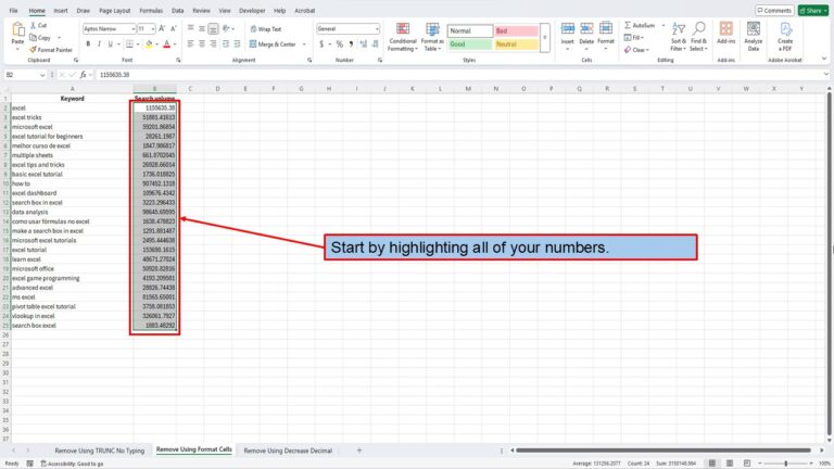 How To Remove Numbers After the Decimal in Excel - Mark's Excel Tips