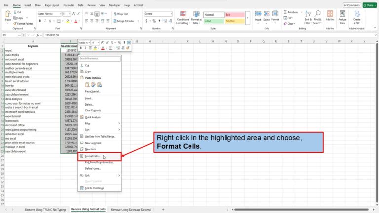 How To Remove Numbers After the Decimal in Excel - Mark's Excel Tips