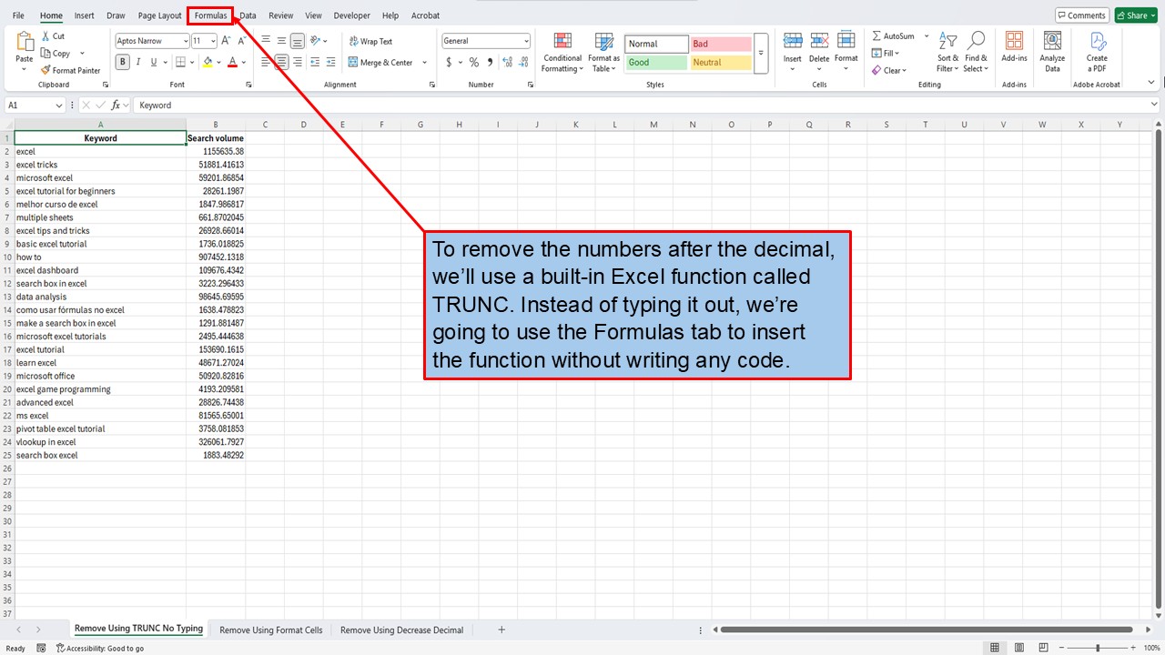 How To Remove Numbers After The Decimal In Excel Marks Excel Tips