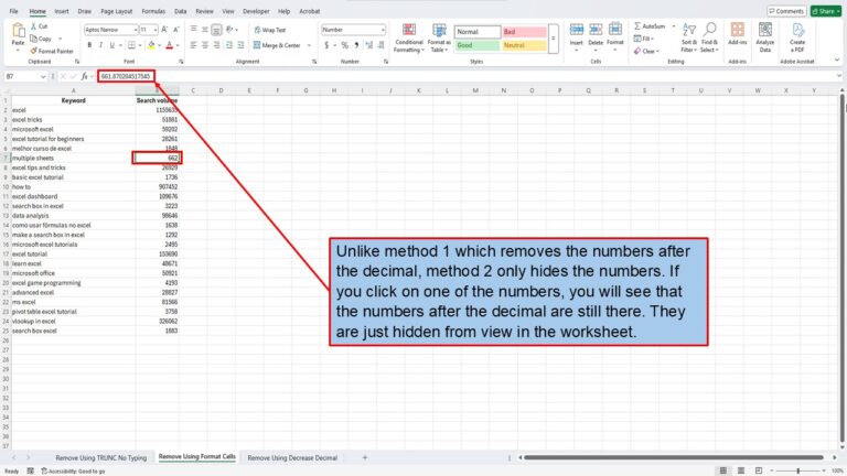 How To Remove Numbers After the Decimal in Excel - Mark's Excel Tips