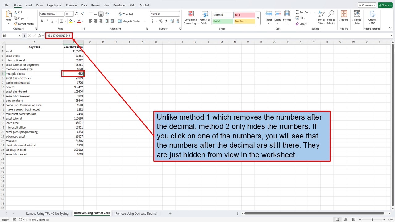 How To Remove Numbers After the Decimal in Excel - Mark's Excel Tips