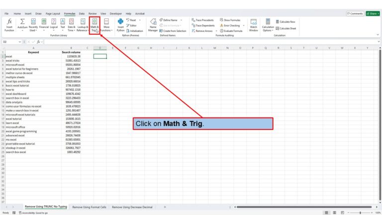How To Remove Numbers After The Decimal In Excel Marks Excel Tips