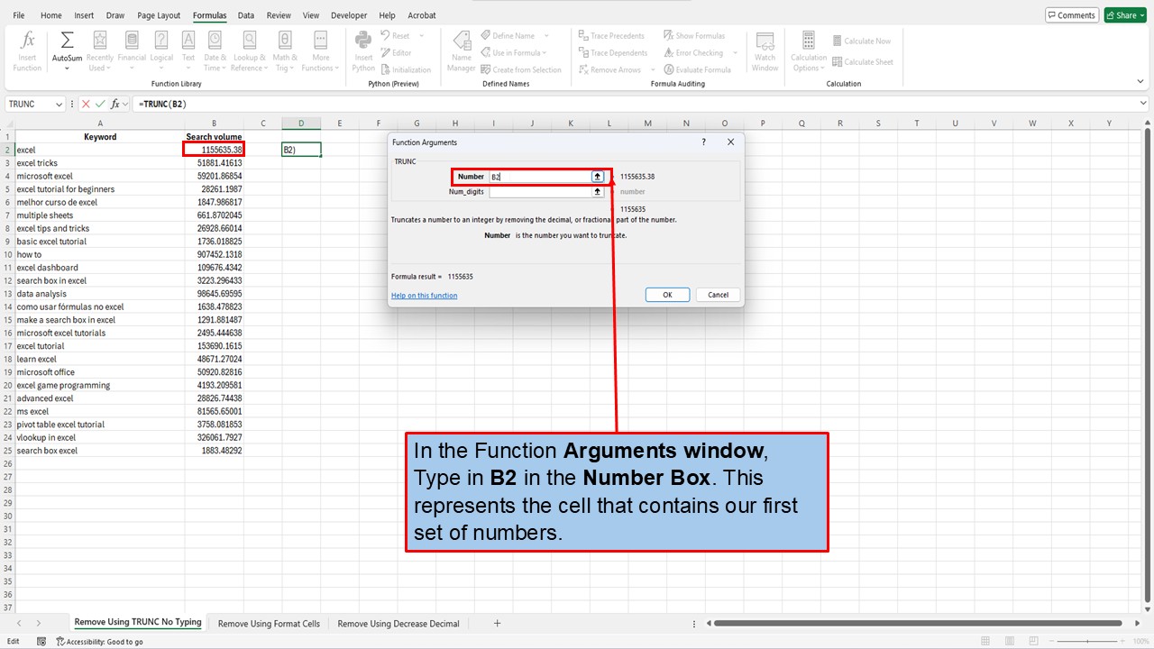 How To Remove Numbers After The Decimal In Excel Marks Excel Tips